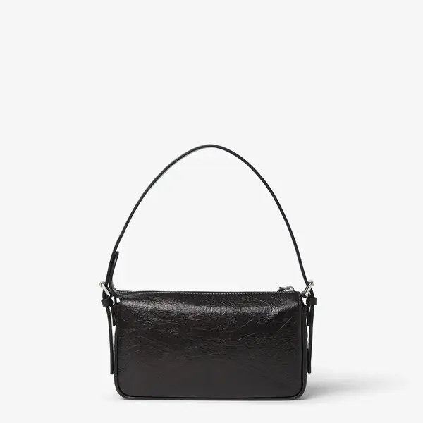 Fendi Crackled Leather Zipper Top Bag